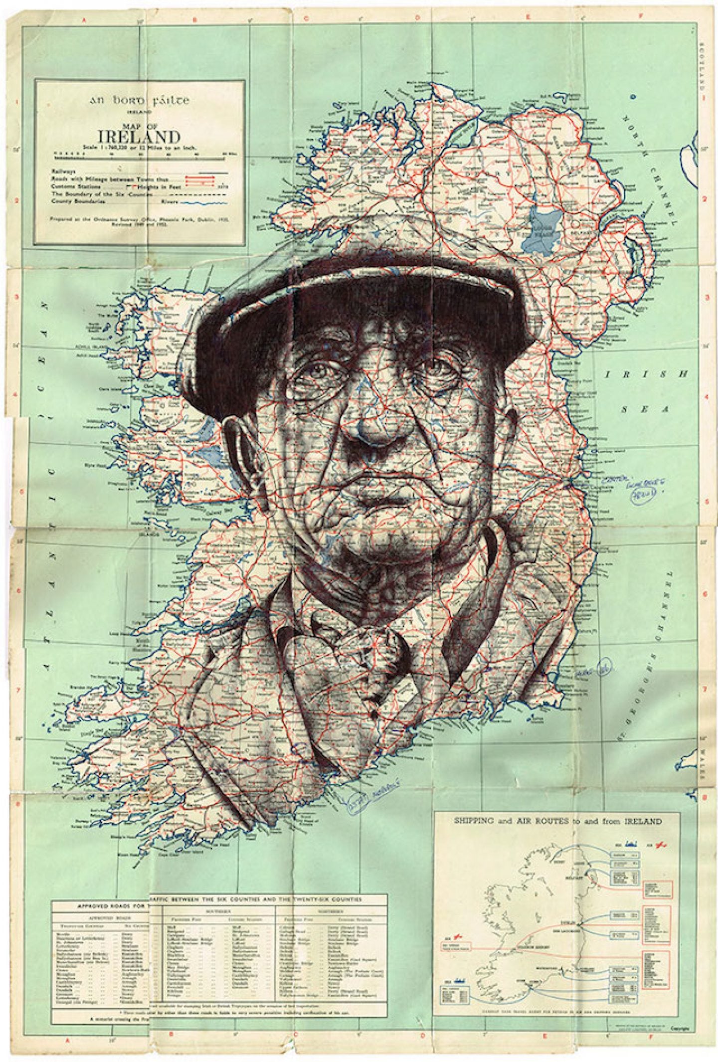 Mark Powell Uses Old Documents And Magazines As His Drawing Surface ...