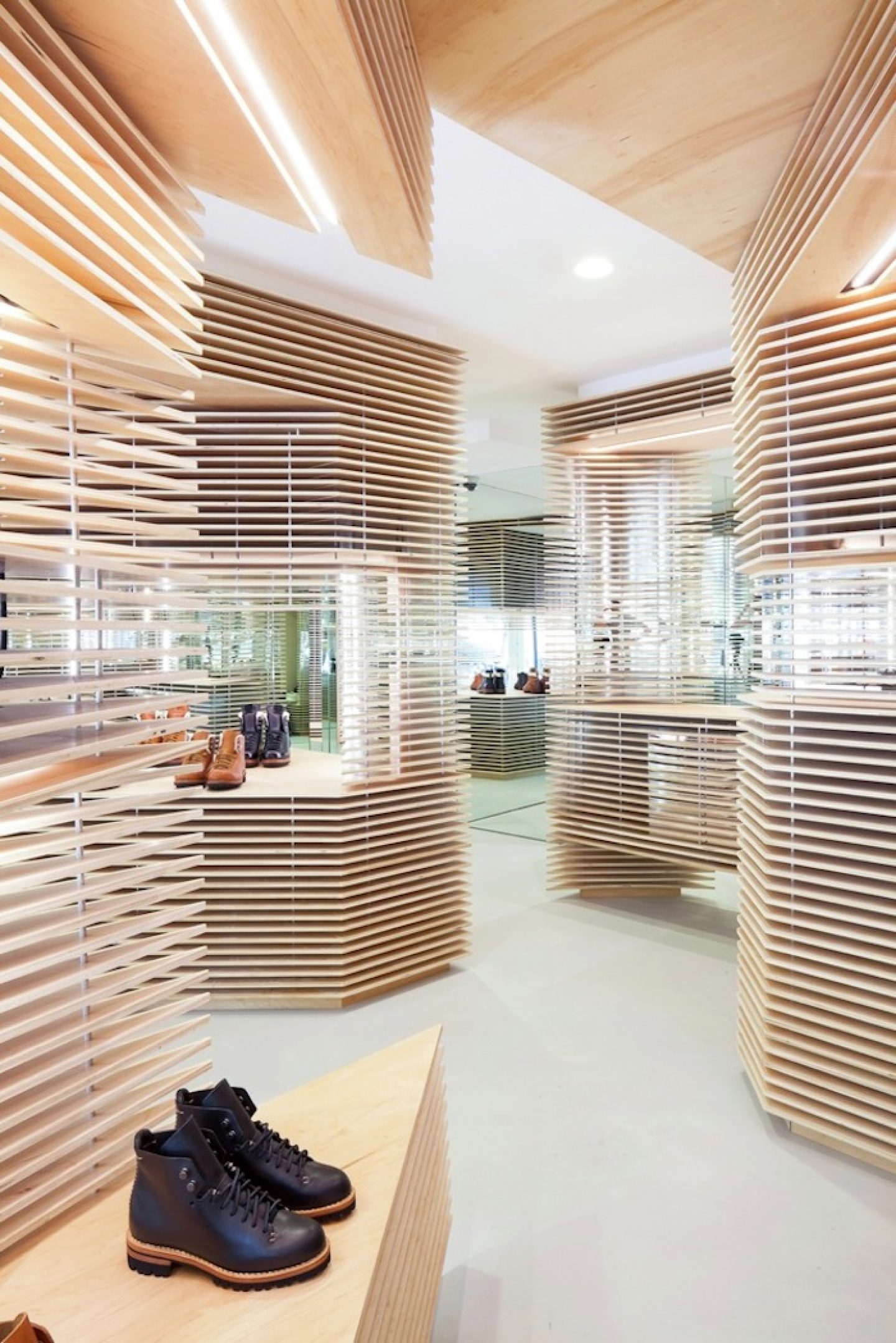 A Store With Wooden Layered Interiors By Jordana Maisie - IGNANT