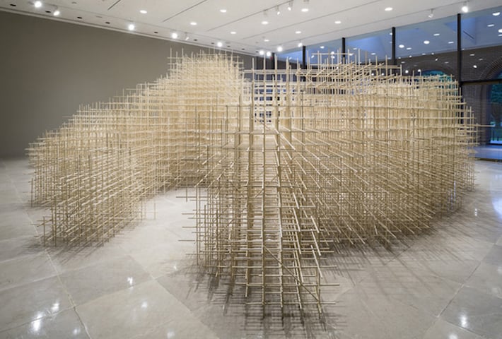 A Wood Installation Made Of 10,000 Sticks By Ben Butler - IGNANT