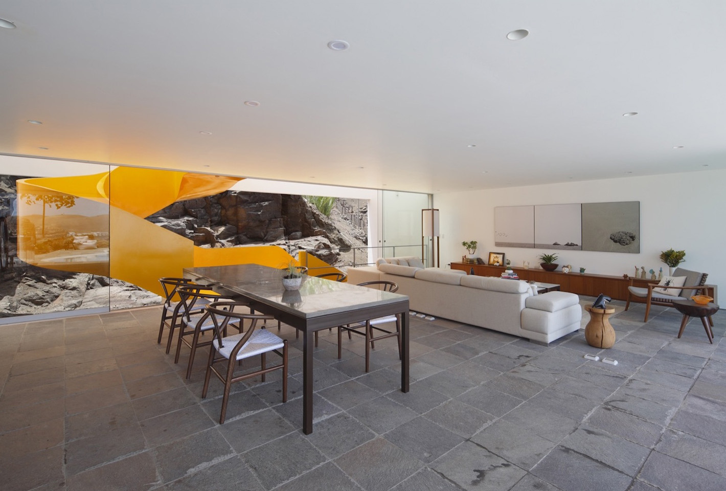 A Luxurious Home Featuring A Playful Yellow Staircase - IGNANT