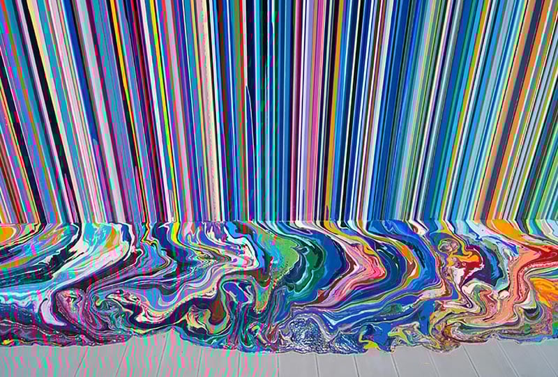 Ian Davenport's Poured Lines And Puddle Paintings - IGNANT