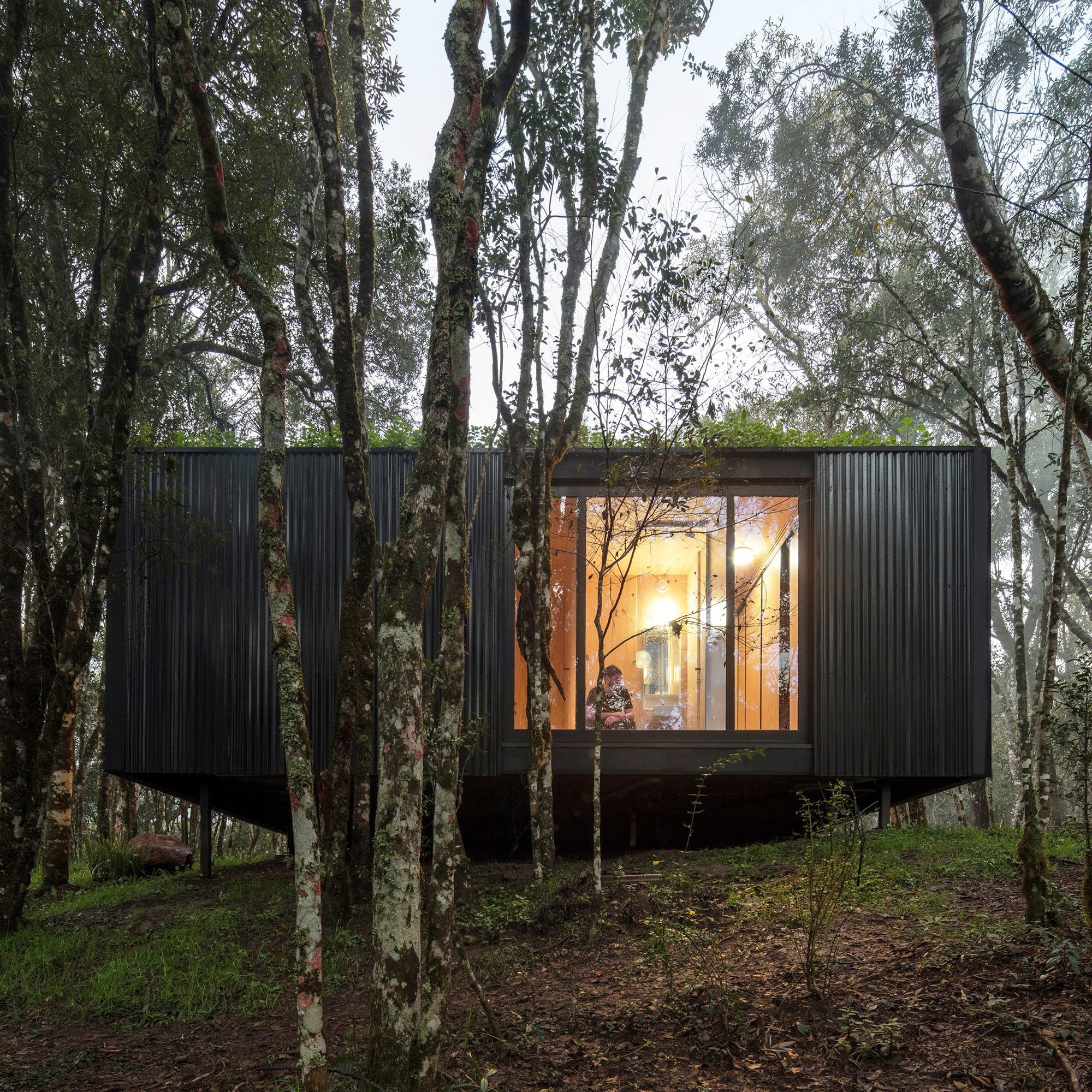 This Prefab Cabin Sits Nestled In A Small Glade In The Curucaca Valley ...