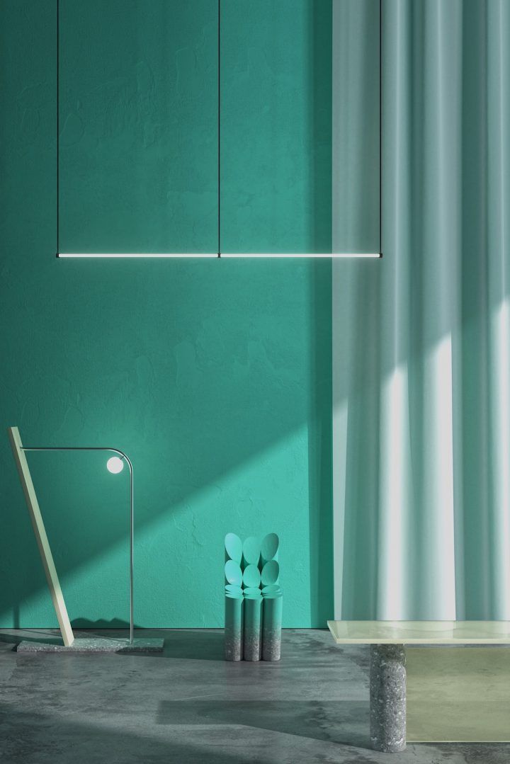 Sophisticated 3D Renderings Of Color-Blocked Interior Spaces By Stefano ...