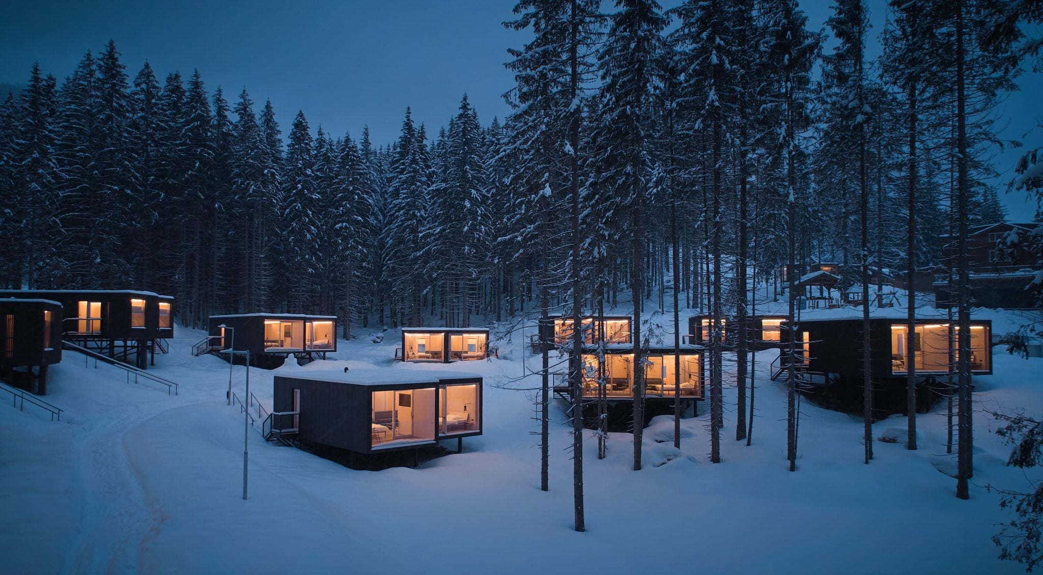 Ark Shelter’s Minimal Cabins In The Snow-Covered Mountains Of Slovakia ...