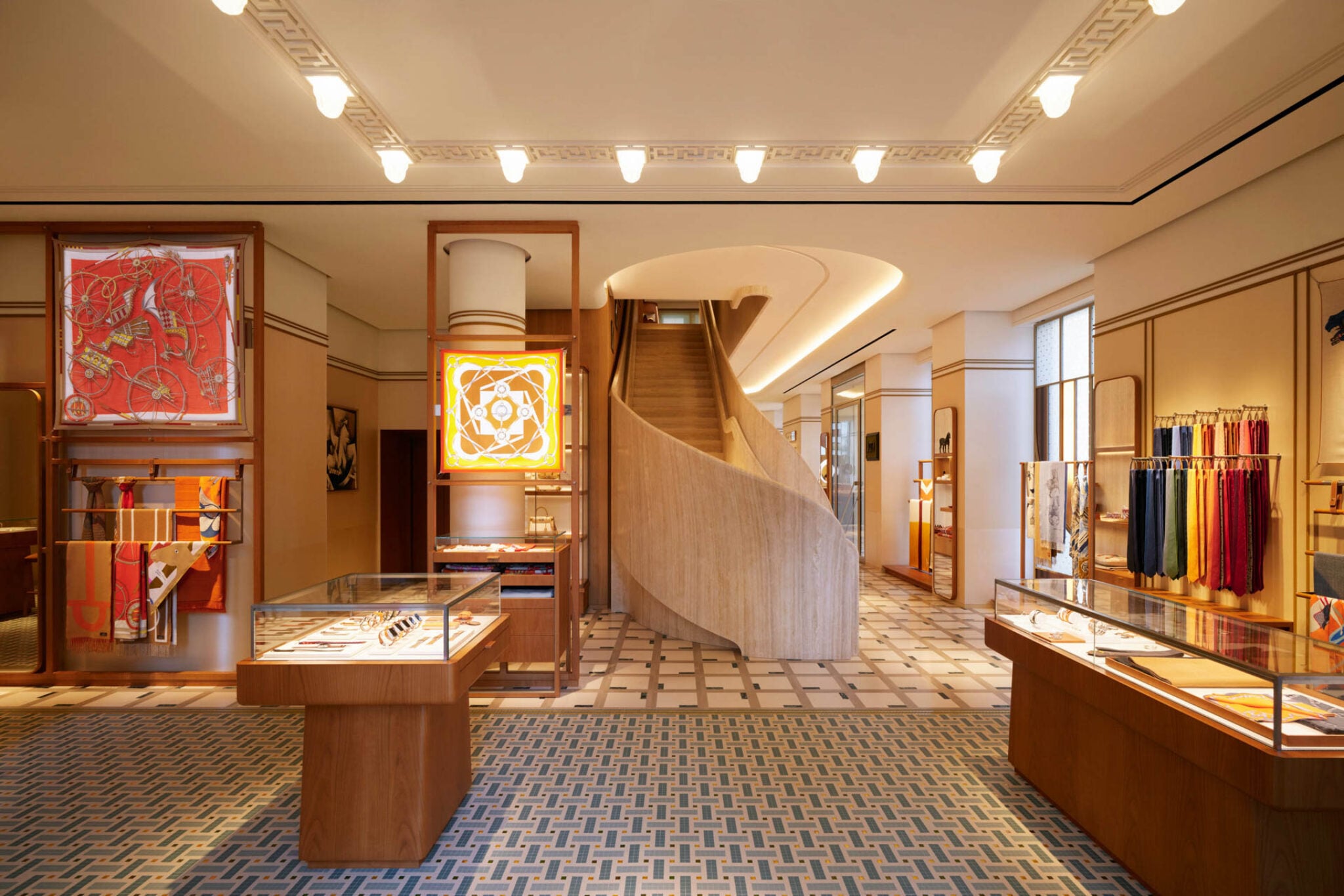 A Sculptural Travertine Staircase Takes Centre Stage in RDAI’s Hermès ...